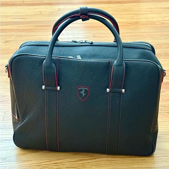 Ferrari | Bags | Authentic Ferrari Scuderia Leather Duffle Carrying Bag ...